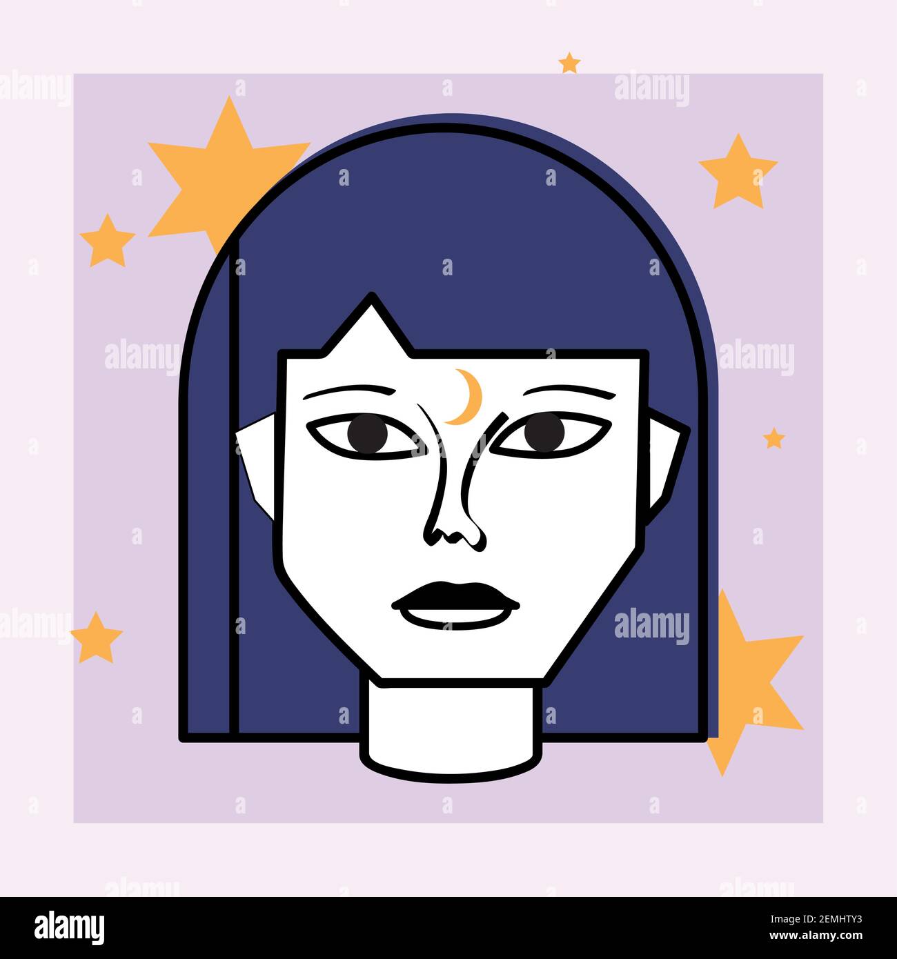 face woman drawing surreal portrait Stock Vector Image & Art - Alamy