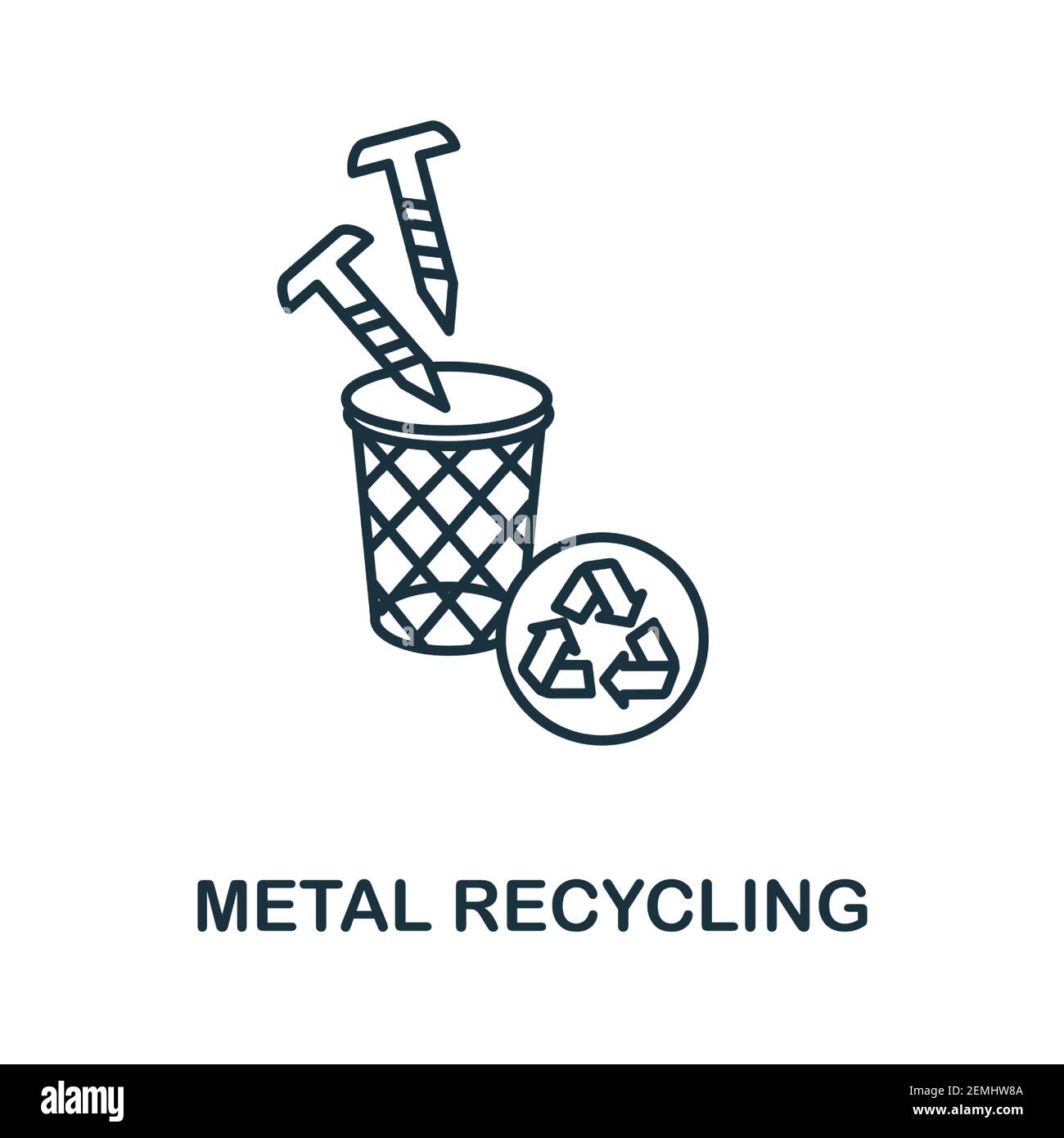 Metal Recycling icon. Simple illustration from recycling collection ...