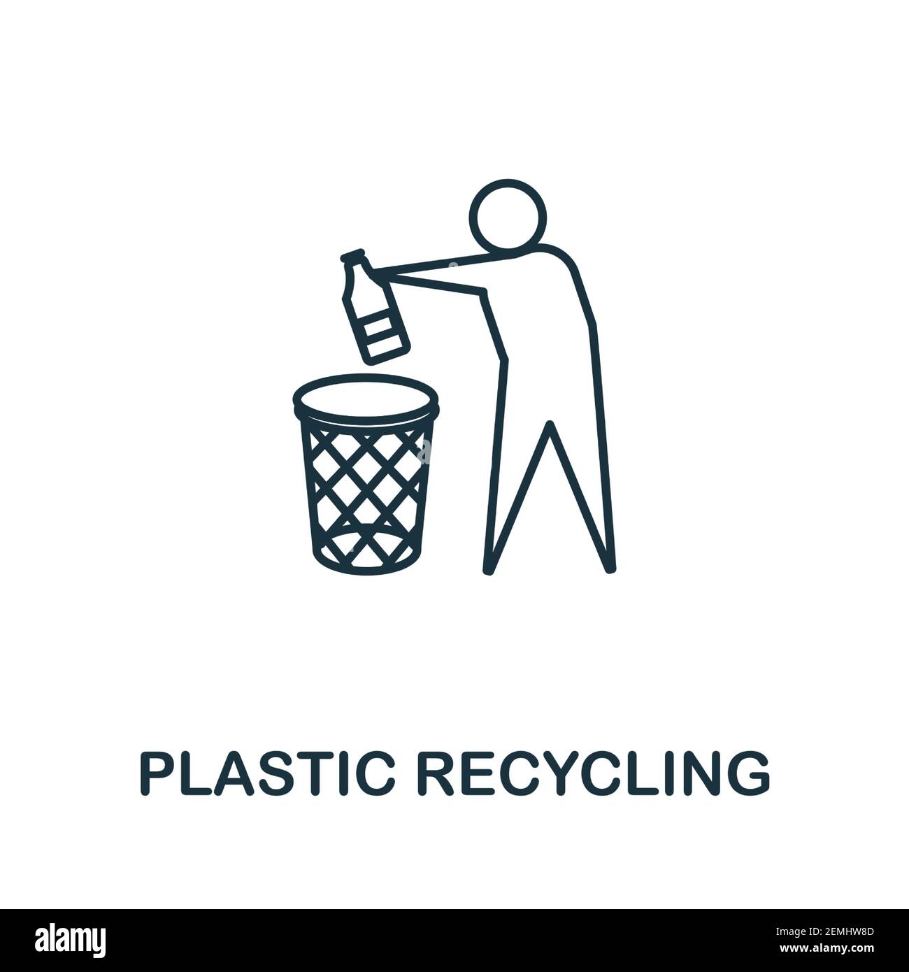 Plastic Recycling icon. Simple illustration from recycling collection ...
