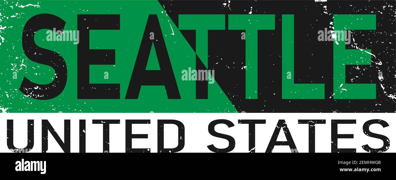 Seattle graphic emblem on white background. Label for t-shirt ...