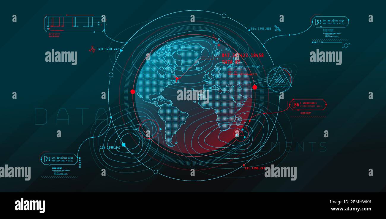 Design of a futuristic software interface for planetary search Stock ...