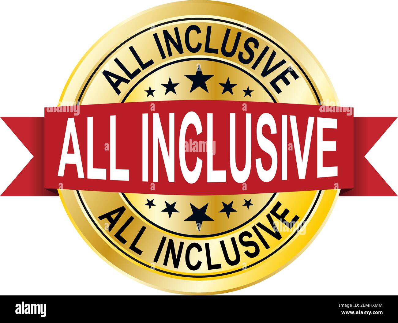 gold all inclusive sign label medal sign Stock Vector Image & Art - Alamy
