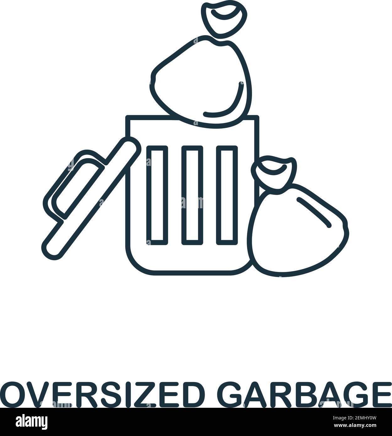 Oversized Garbage icon. Simple illustration from recycling collection ...