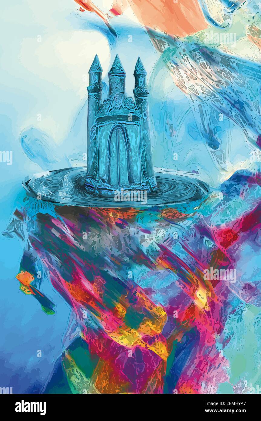 Medieval castle, watercolor. A symbol of fairy tales, dreams, and magic ...