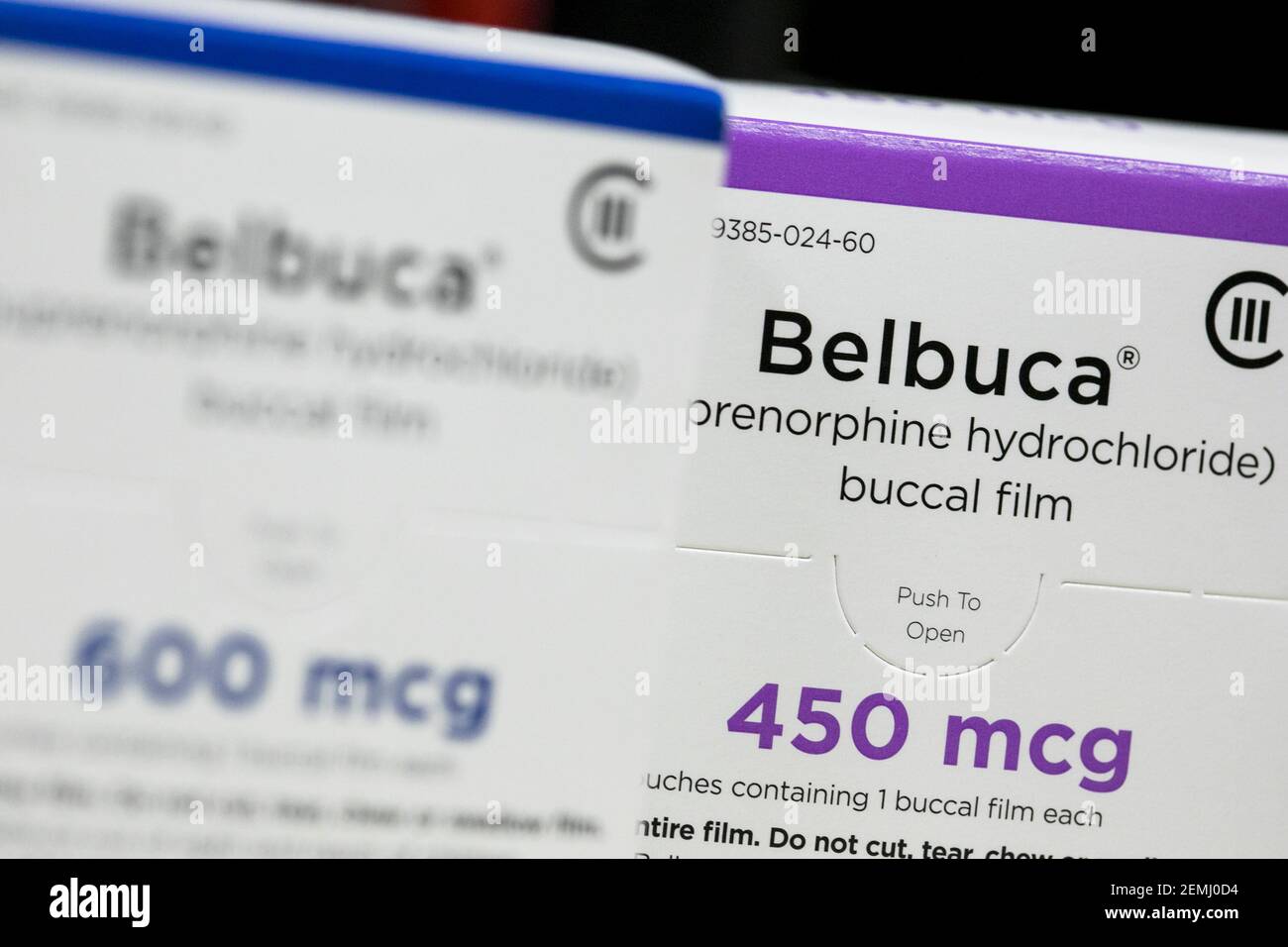 Packages of Bunavail (Buprenorphine) prescription pharmaceuticals ...