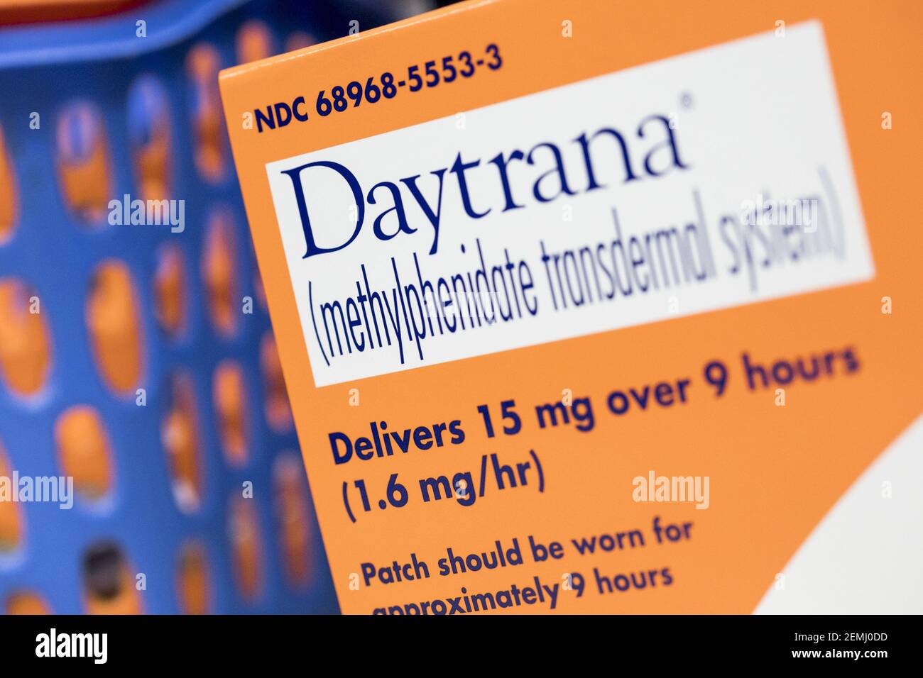 A package of Daytrana (Methylphenidate) prescription pharmaceuticals ...