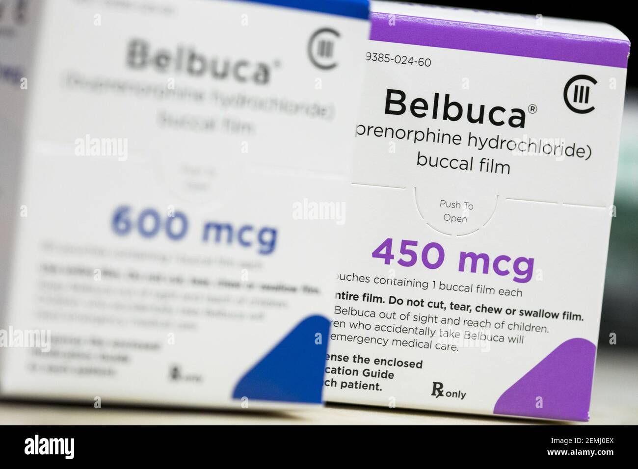 Packages of Bunavail (Buprenorphine) prescription pharmaceuticals ...