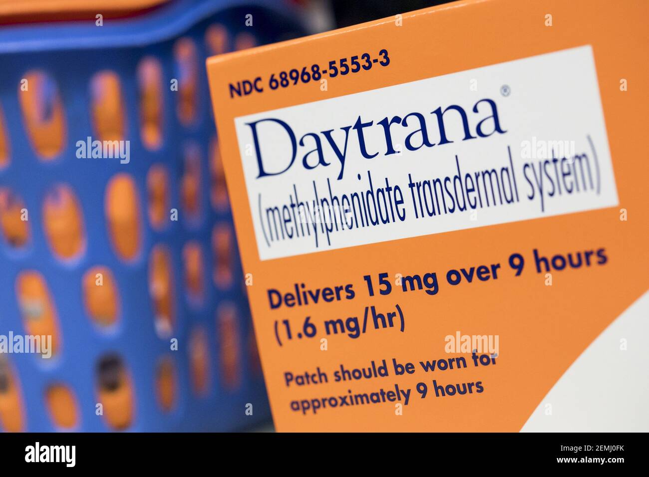 A package of Daytrana (Methylphenidate) prescription pharmaceuticals ...