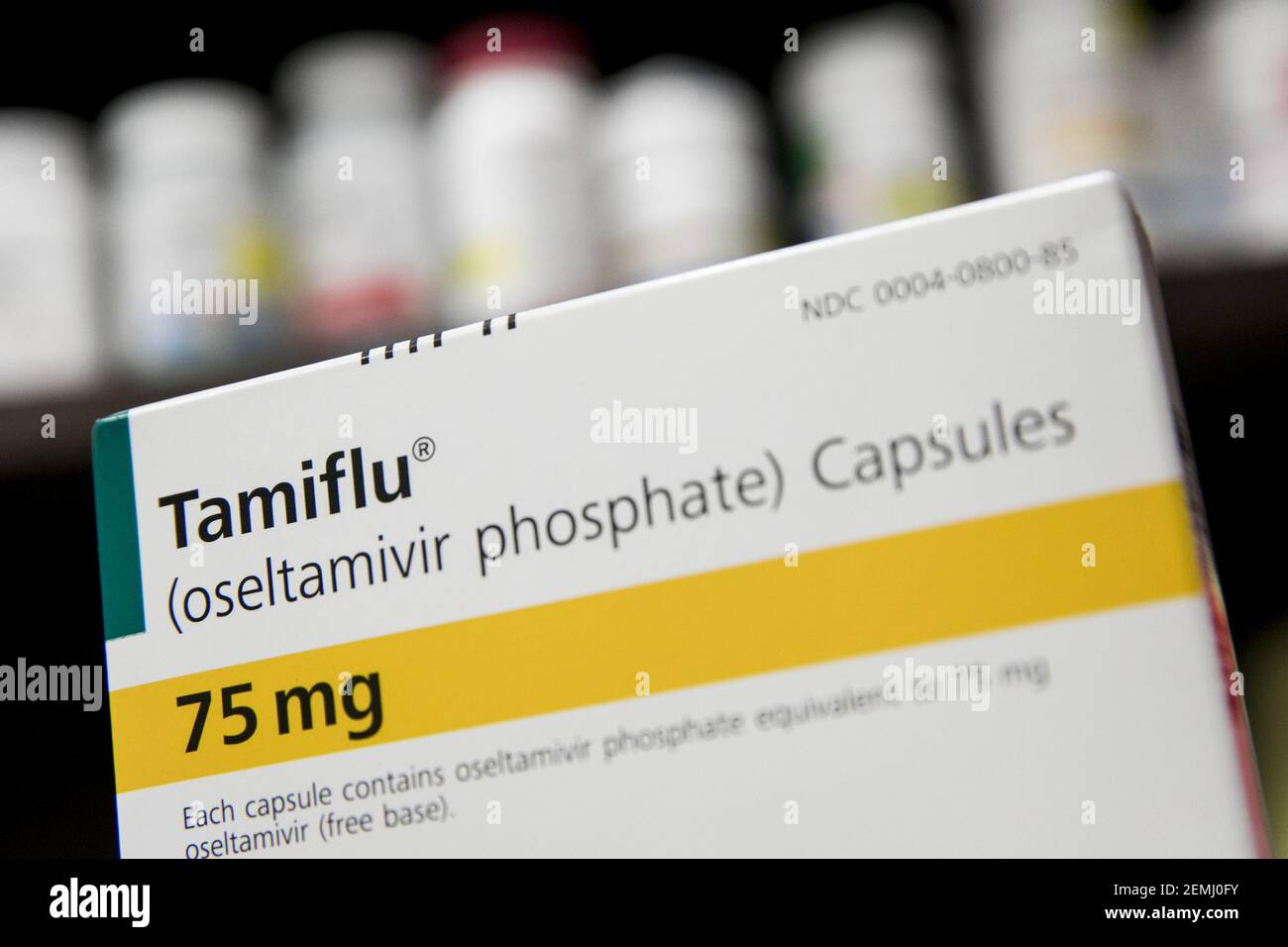 A package of Tamiflu (Oseltamivir) prescription pharmaceuticals ...