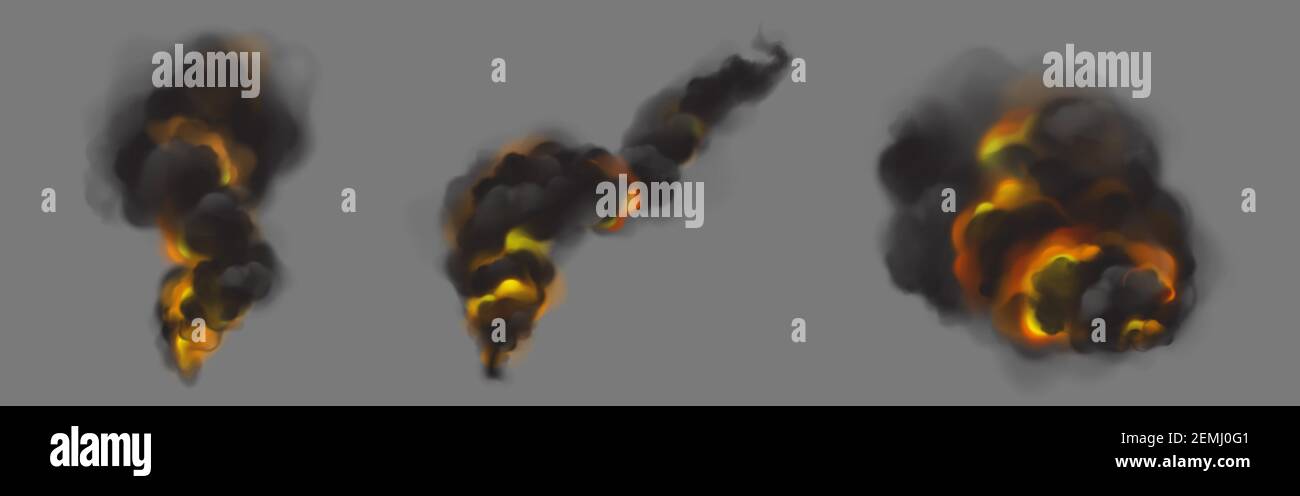 Gray fire smoke isolated Stock Vector Images - Alamy