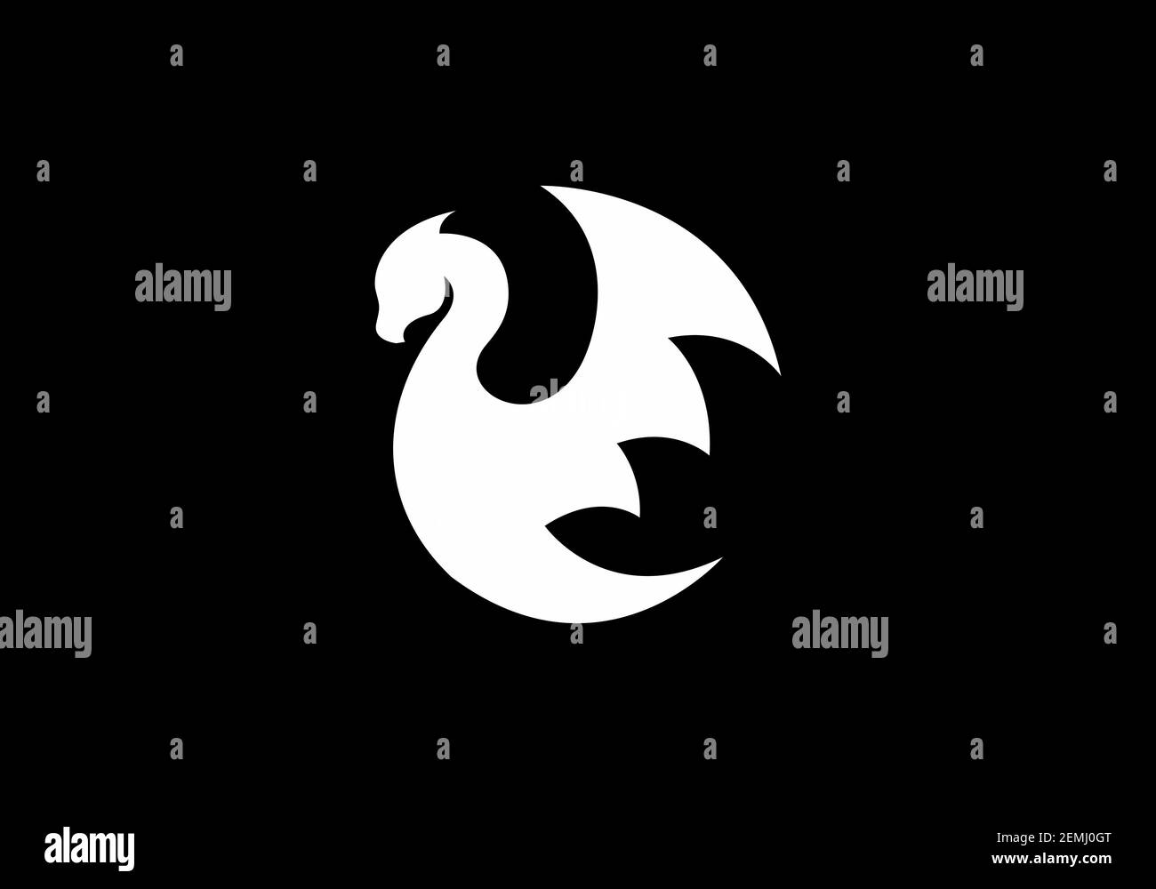Black and white monogram of dragon design Stock Vector Image & Art - Alamy