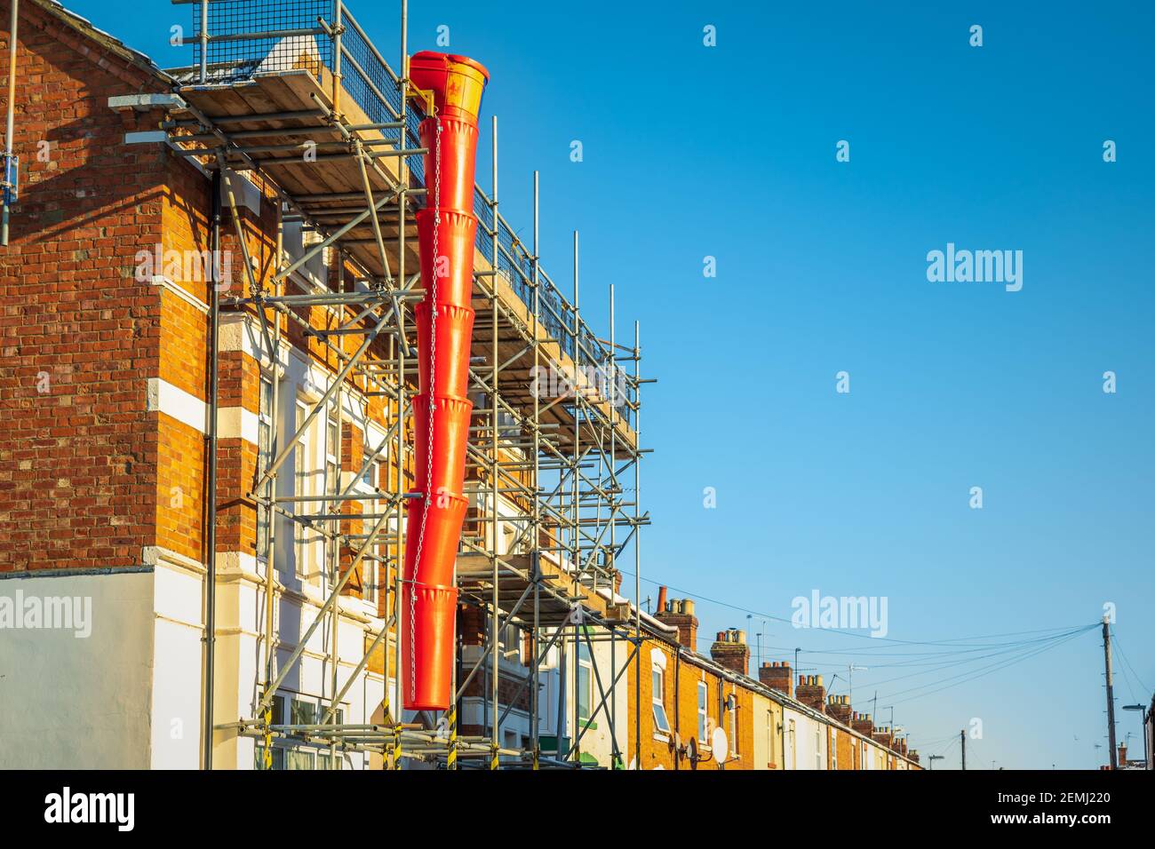 Building under construction with scaffolding in england uk Stock Photo ...