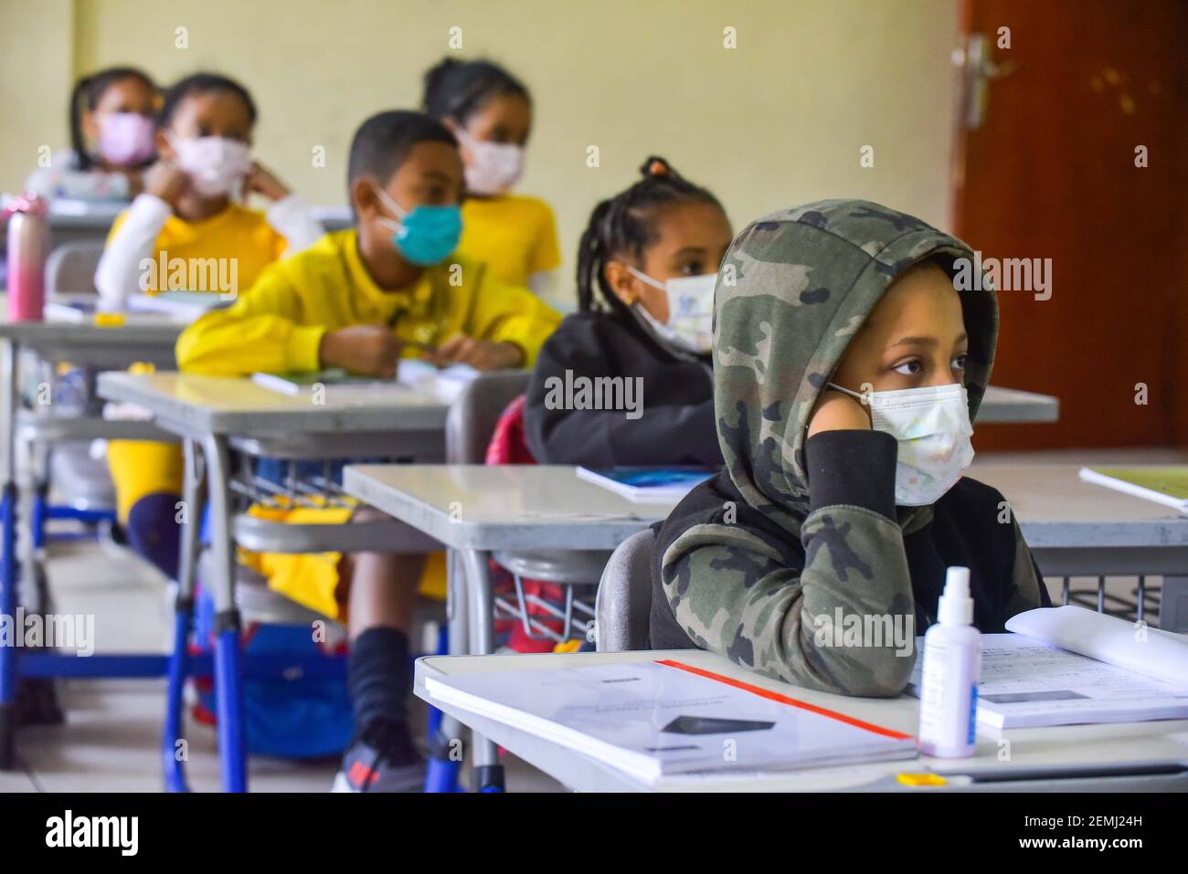 Addis Ababa, Ethiopia. 23rd Feb, 2021. Students attend a class at ...