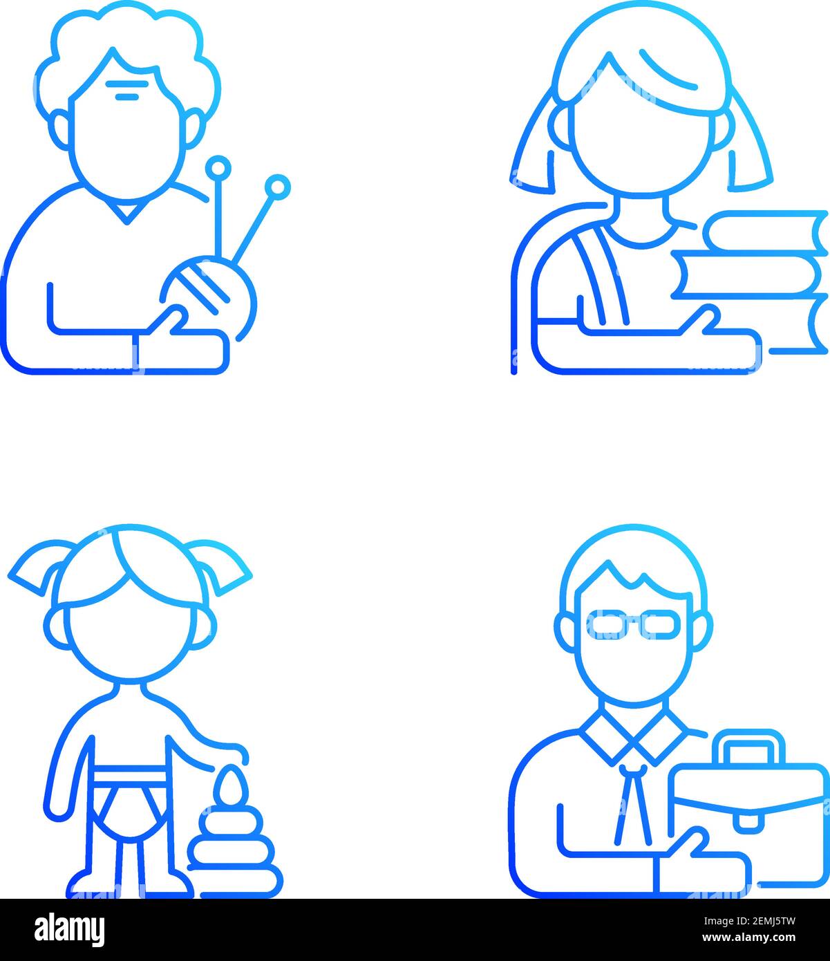 Aging process gradient linear vector icons set Stock Vector Image & Art ...