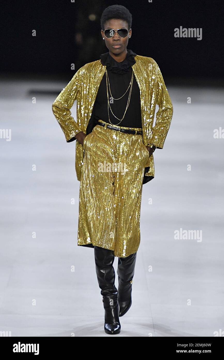 Breana Carson walks on the runway during the Celine Ready To Wear ...