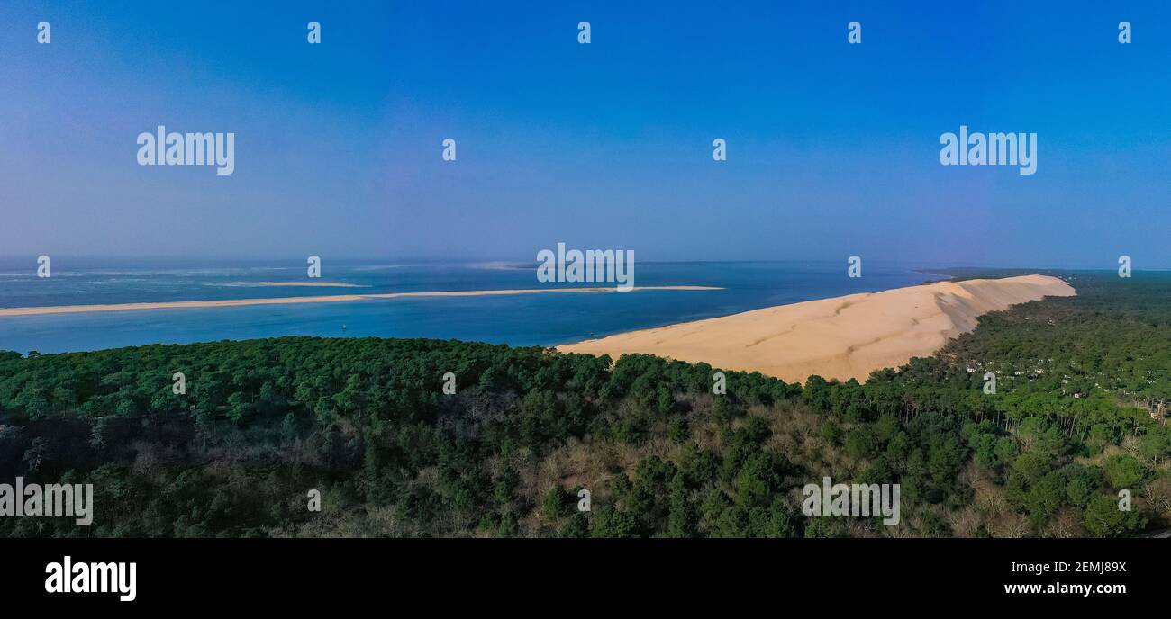Aerial View Dune Of Pilat Dune Du Pyla The Tallest Sand Dune In