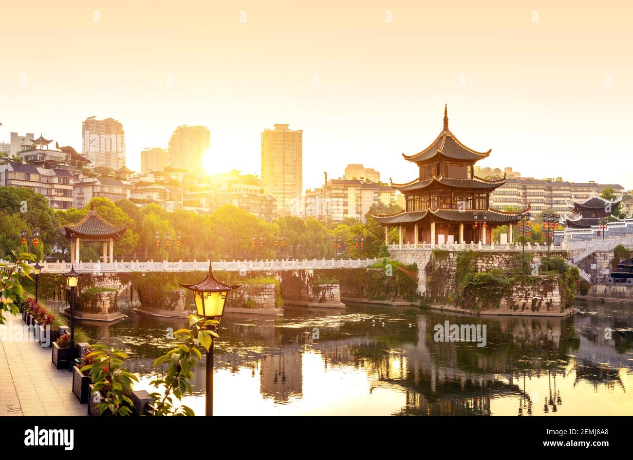 Guiyang's Famous Ancient Architectural Landscape Stock Photo - Alamy