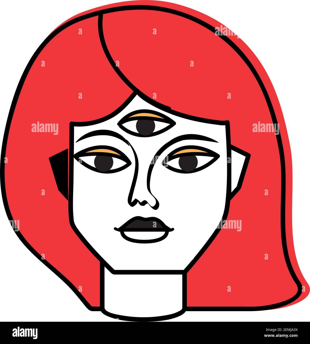 girl third eye surreal face Stock Vector Image & Art - Alamy