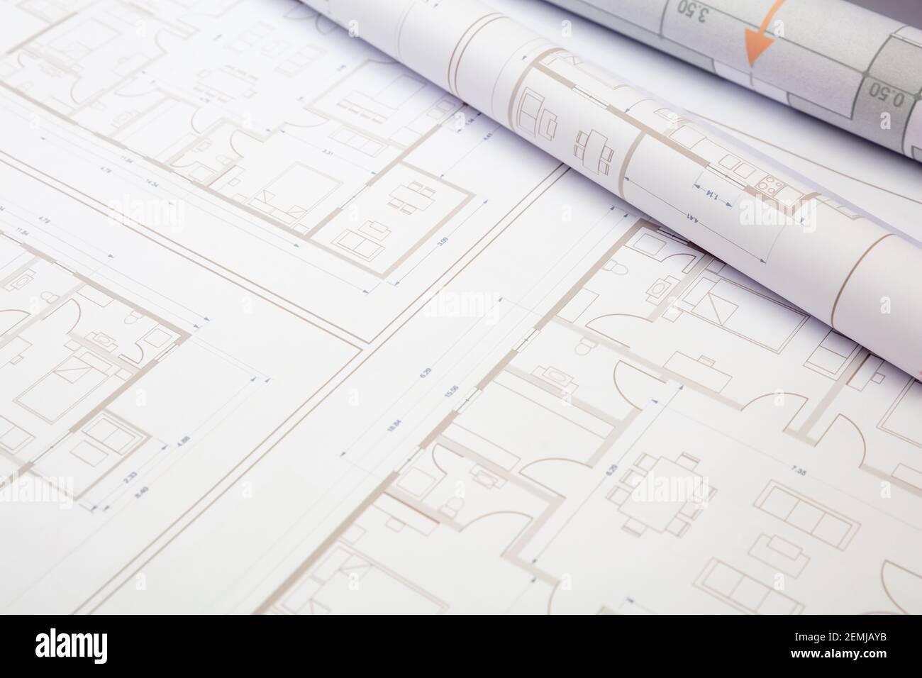 Construction housing project, real estate concept. Residential building ...