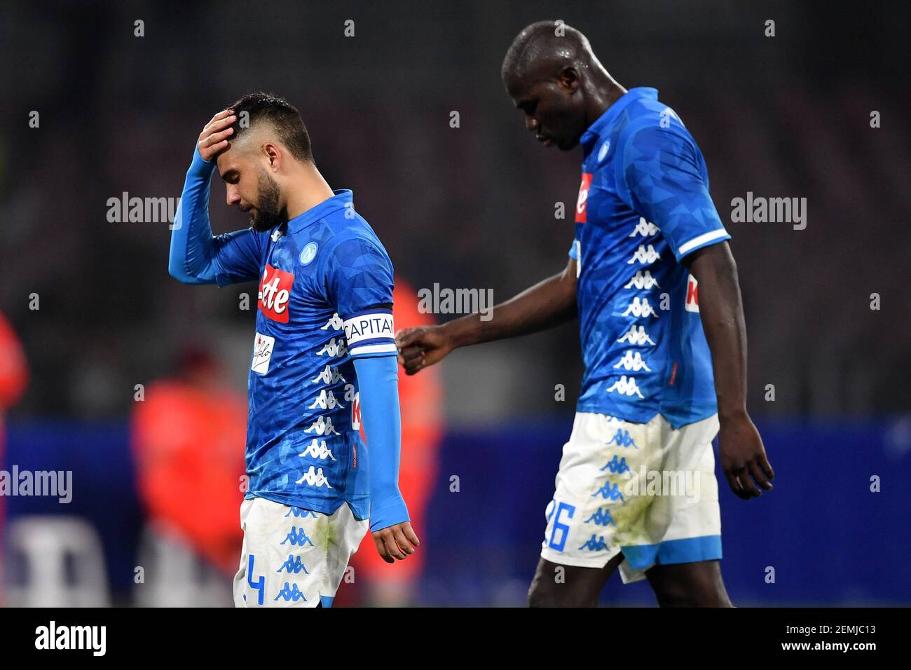 Lorenzo Insigne and Kalidou Koulibaly of Napoli dejection Napoli 03-03 ...