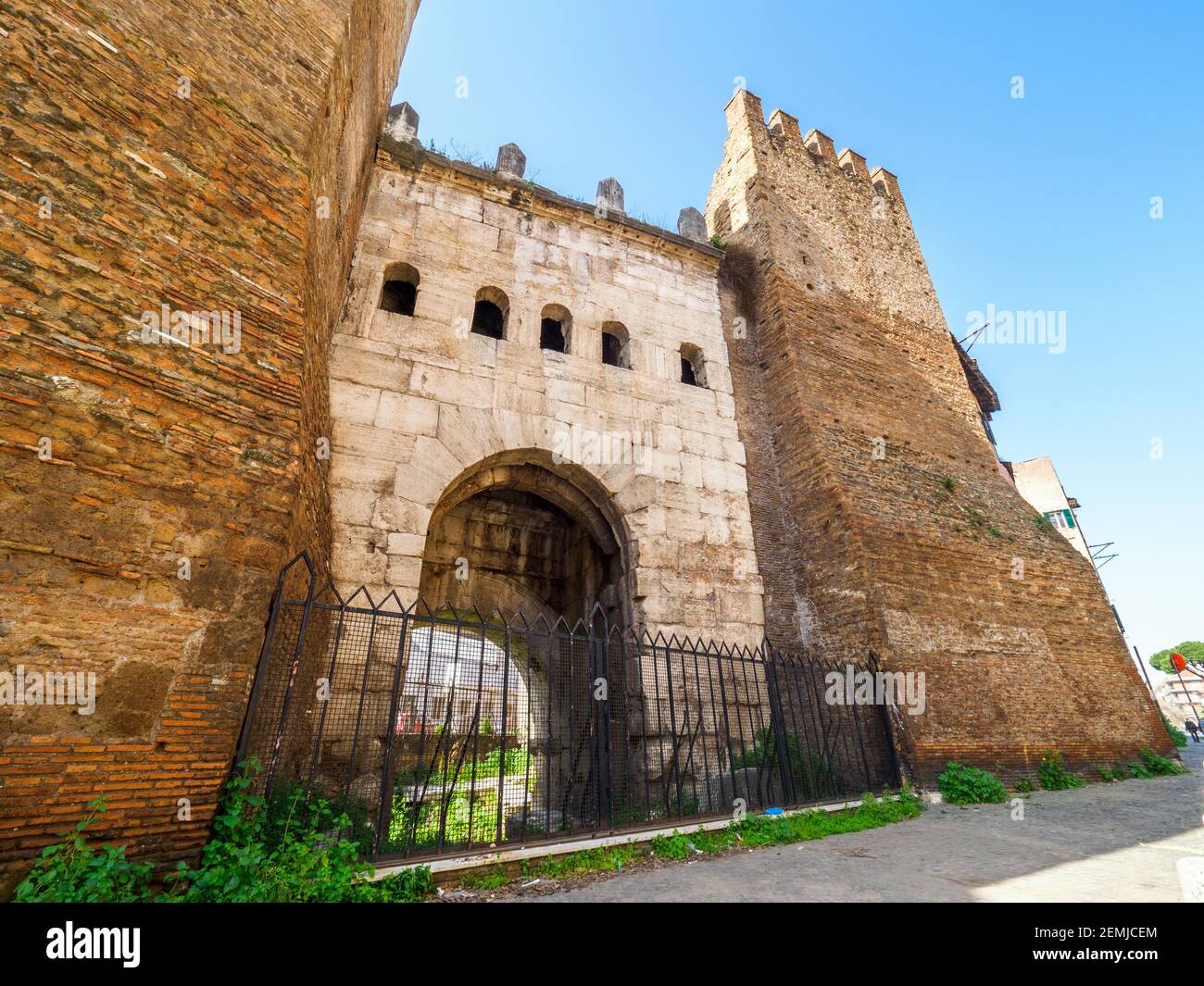 Porta Tiburtina, view from outside the Aurelian Walls. During its long ...