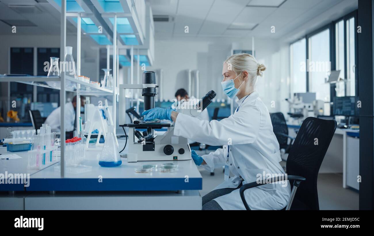 Modern Medical Research Laboratory: Portrait of Female Scientist ...