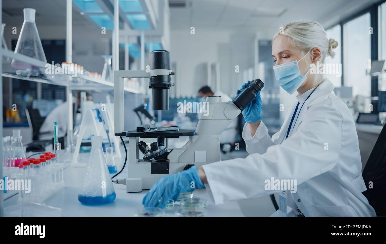 Modern Medical Research Laboratory: Portrait of Female Scientist ...