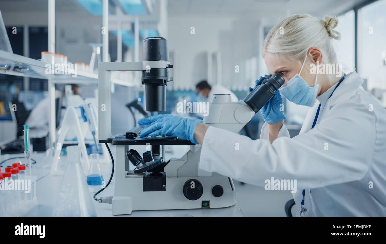 Modern Medical Research Laboratory: Portrait of Female Scientist ...