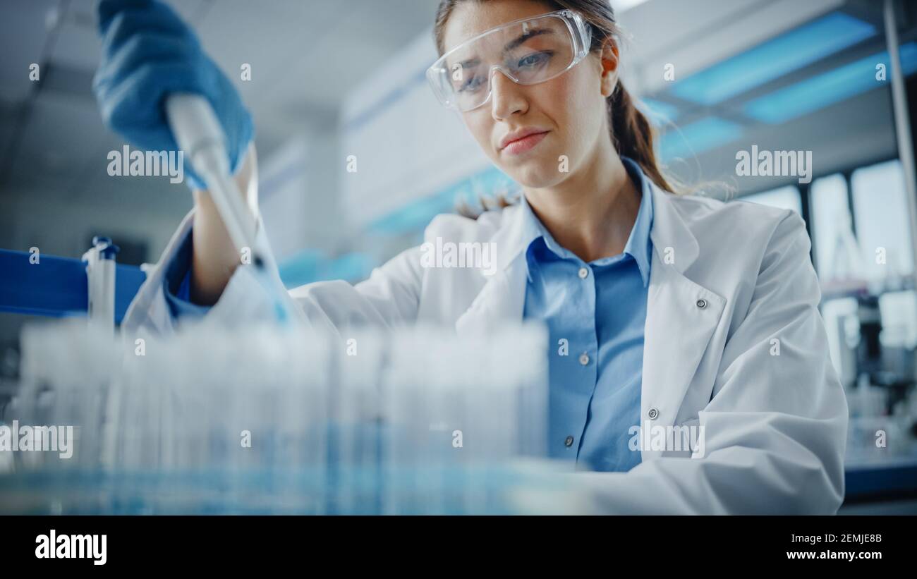 Medical Research Laboratory: Portrait of a Beautiful Female Scientist ...