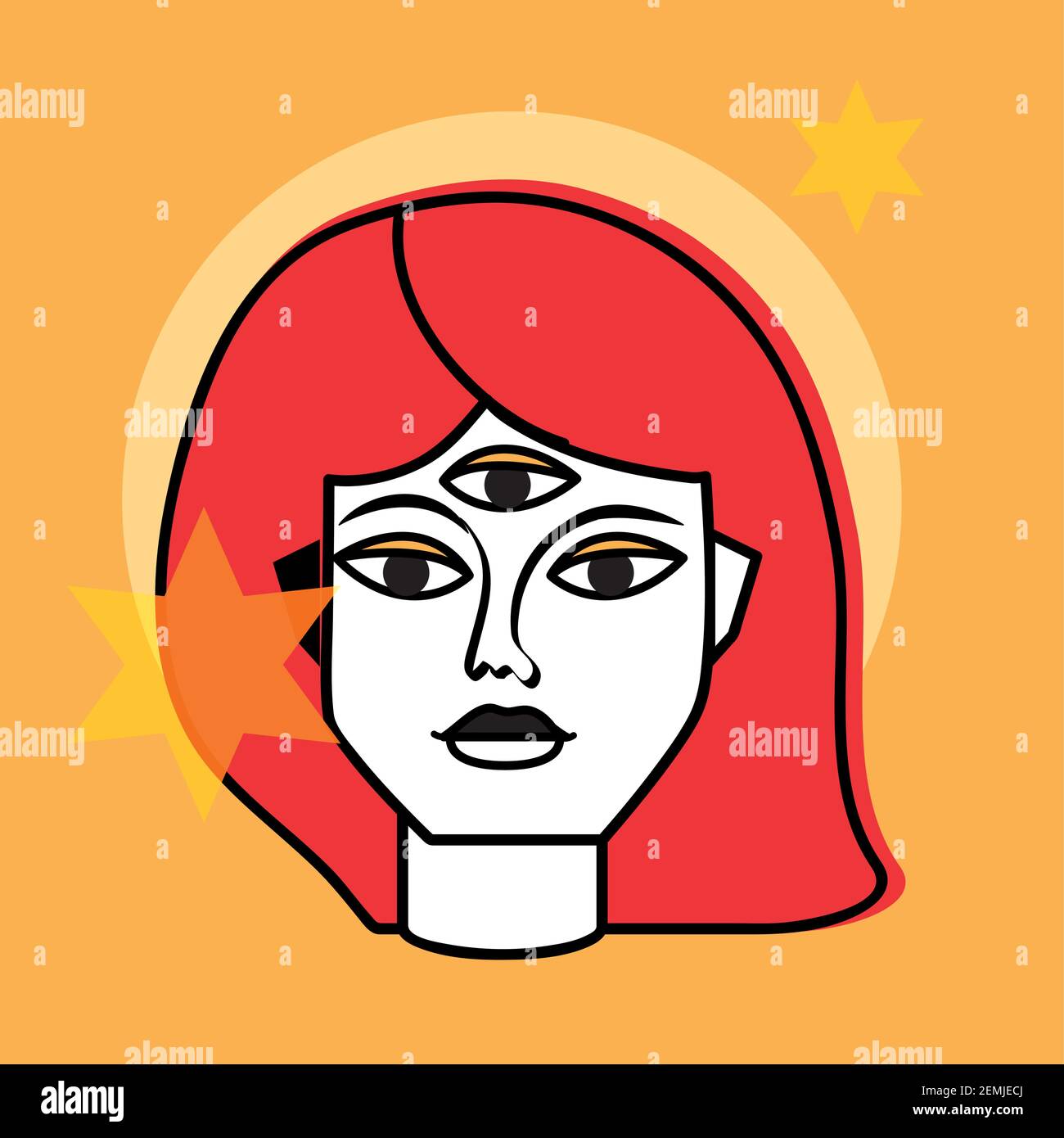 girl third eye surreal face abstract Stock Vector Image & Art - Alamy