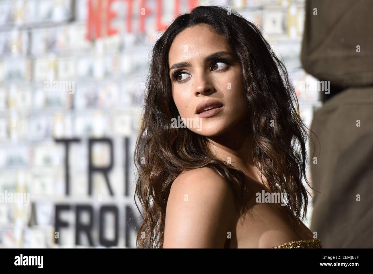 Actress Adria Arjona attends the "Triple Frontier" World Premiere at ...
