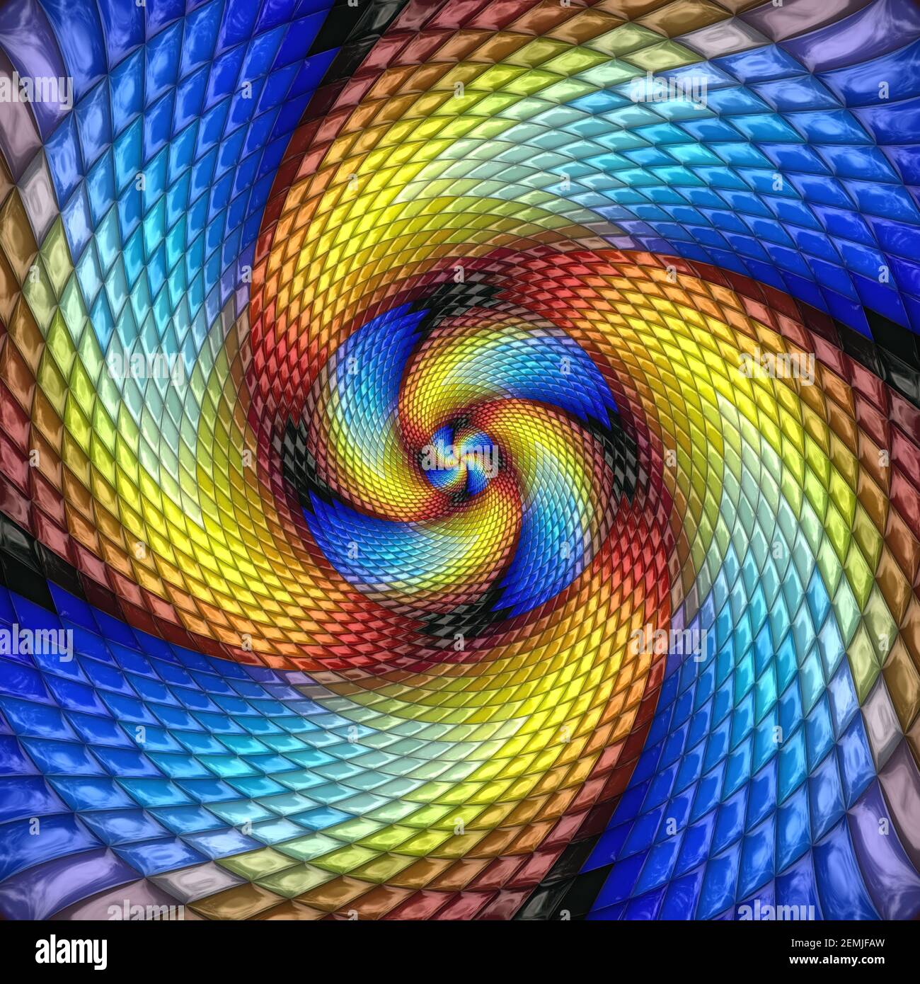 3D render background template with colorful puff pixels mosaic ...