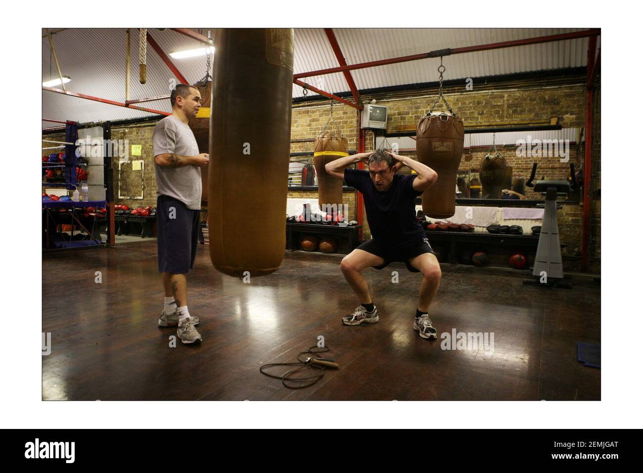 Boxing training for Richard Sharp at Fitzroy Lodge on Lambeth road in ...