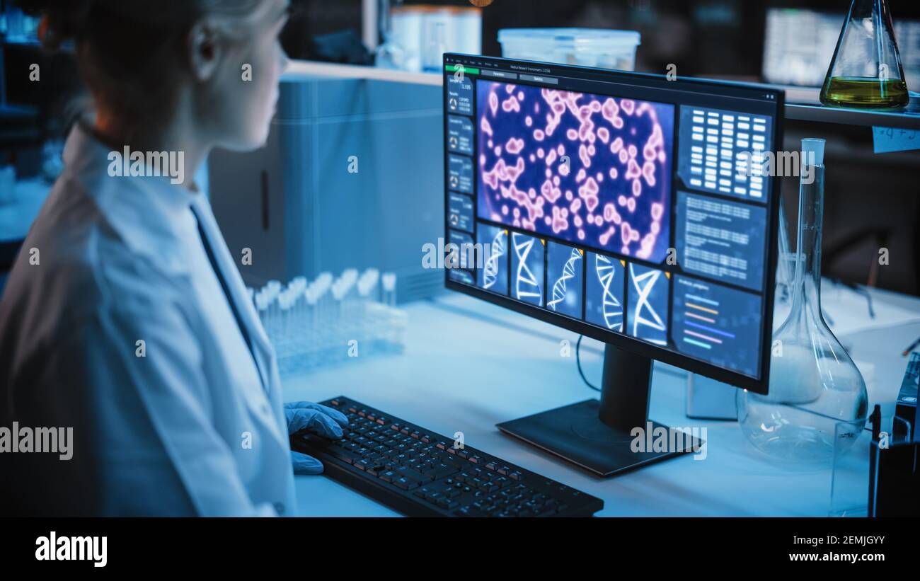 Medical Research Laboratory: Portrait of Female Scientist Working on ...