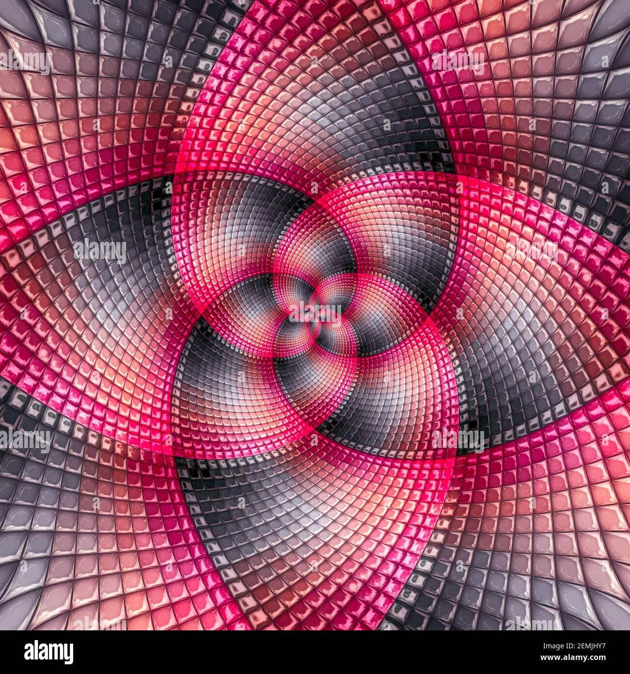 3D render background template with colorful puff pixels mosaic ...