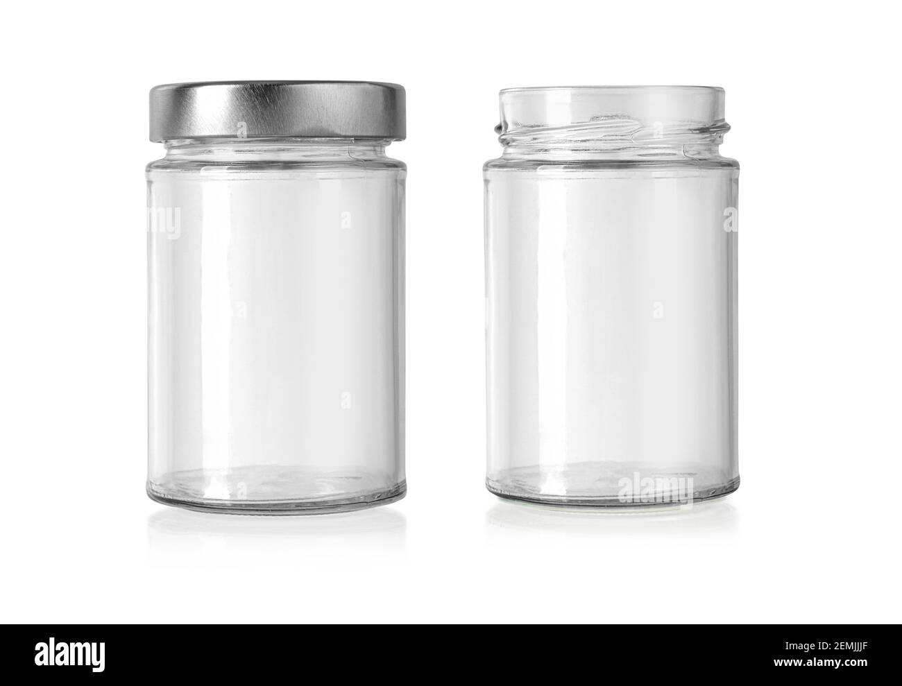 Empty glass jar isolated on a white background with clipping path Stock ...