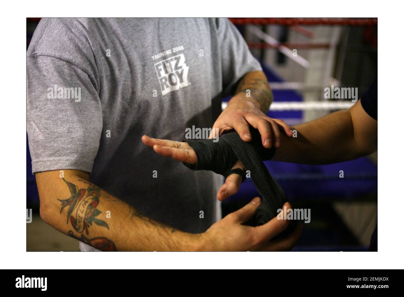 Boxing training for Richard Sharp at Fitzroy Lodge on Lambeth road in ...