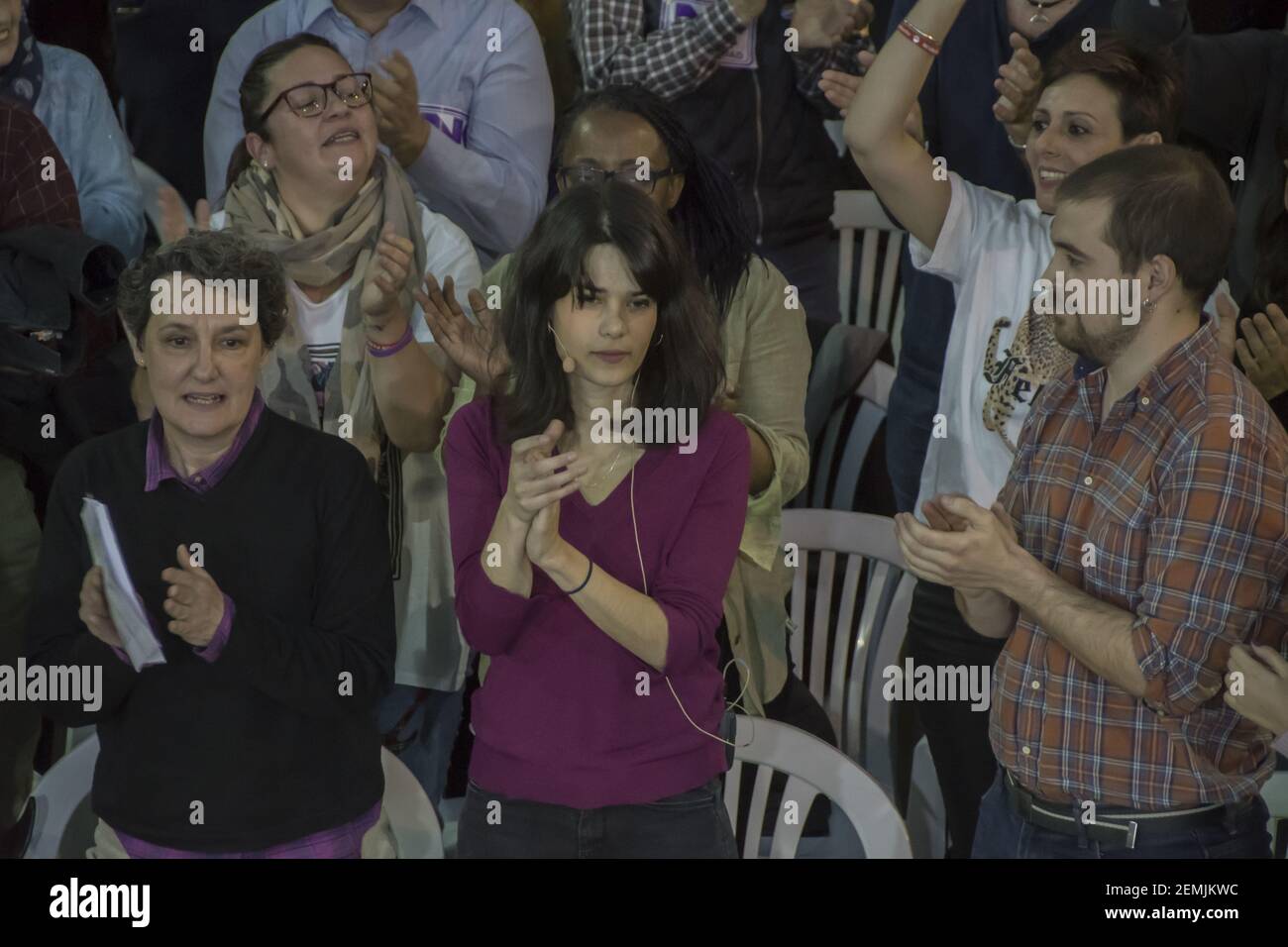 Isabel Serra seen during her announcement. Isabel Serra from Podemos ...