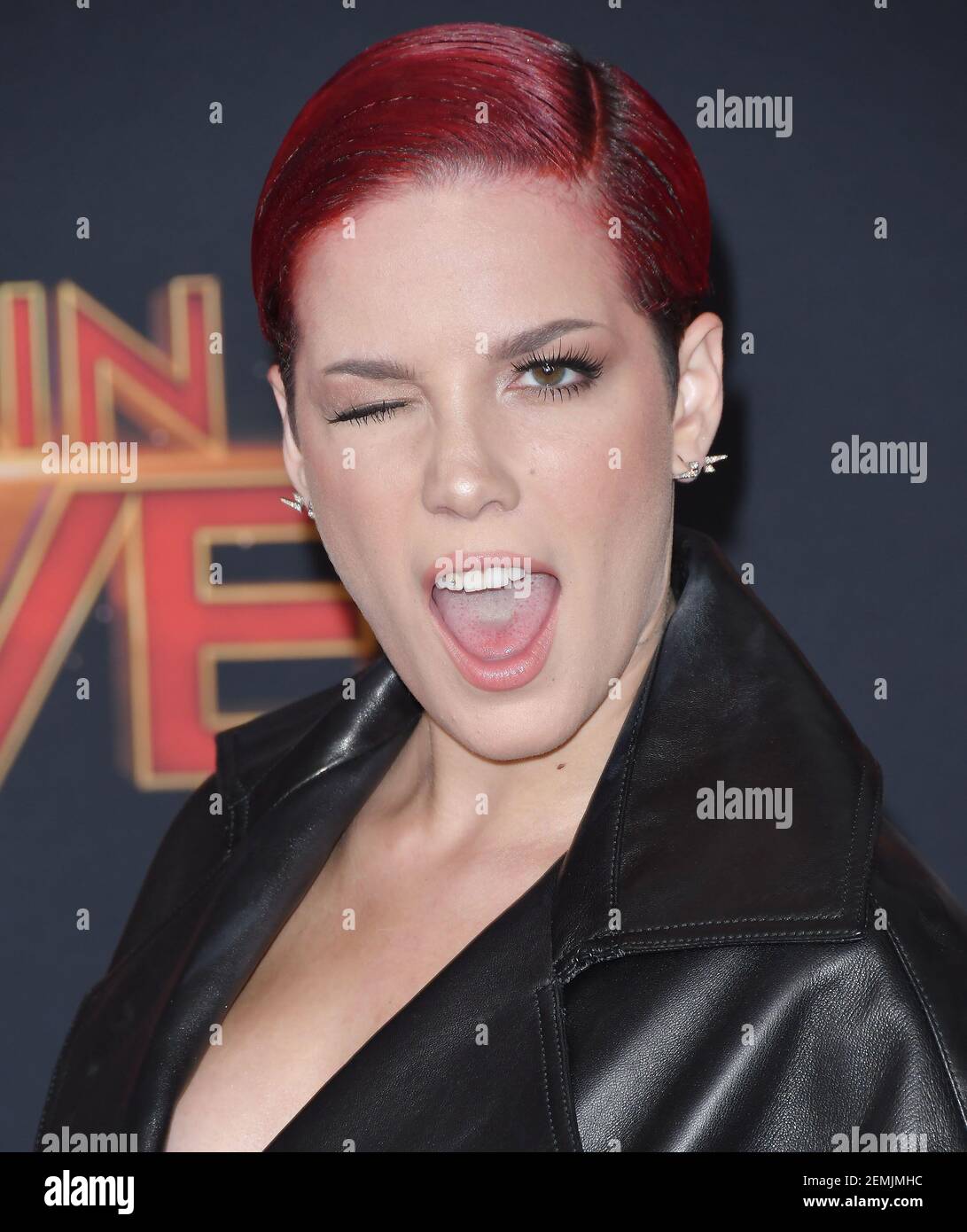 Halsey arrives at the Marvel Studios "Captain Marvel" Los Angeles ...