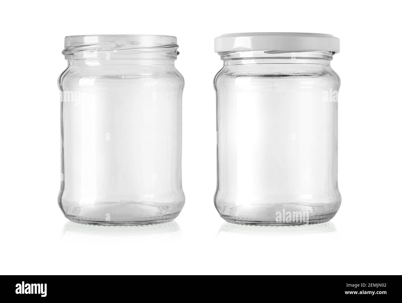 Glass jars isolated on white with clipping path Stock Photo - Alamy