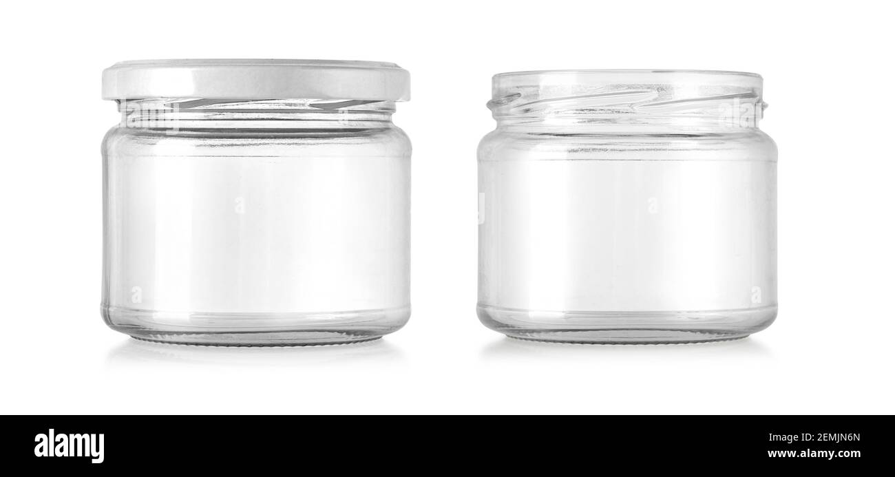 Glass jar isolated on white background with clipping path Stock Photo ...