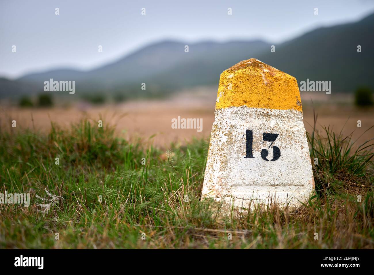 Kilometre road sign hi-res stock photography and images - Alamy