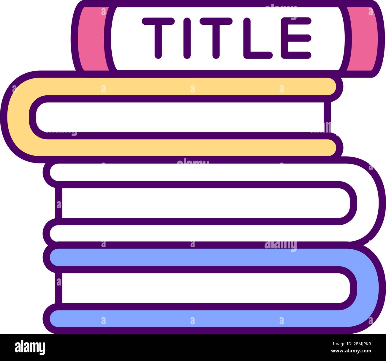 Stack of books with title RGB color icon Stock Vector Image & Art - Alamy