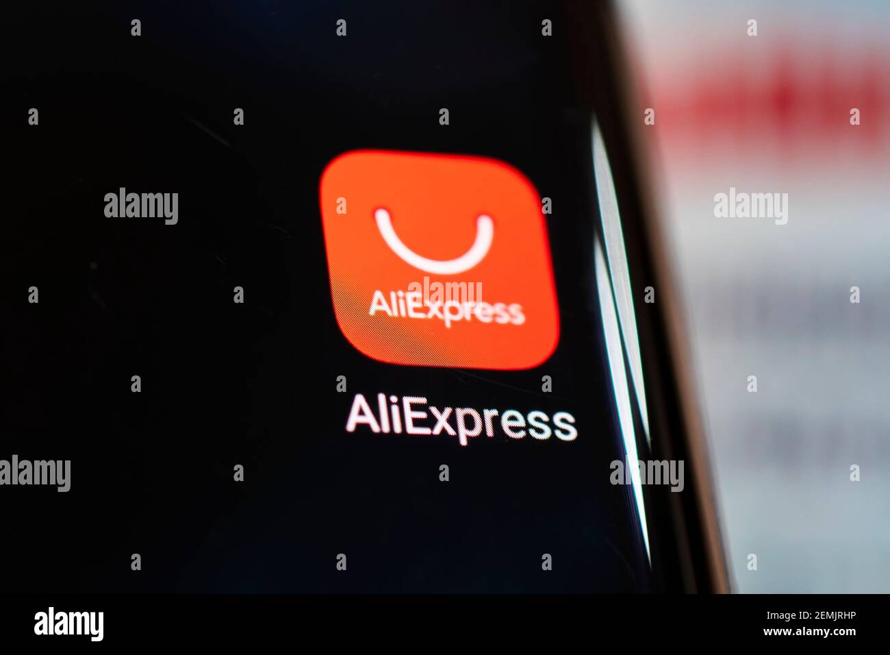 February 17, 2021, Barnaul, Russia: Aliexpress application icon on ...