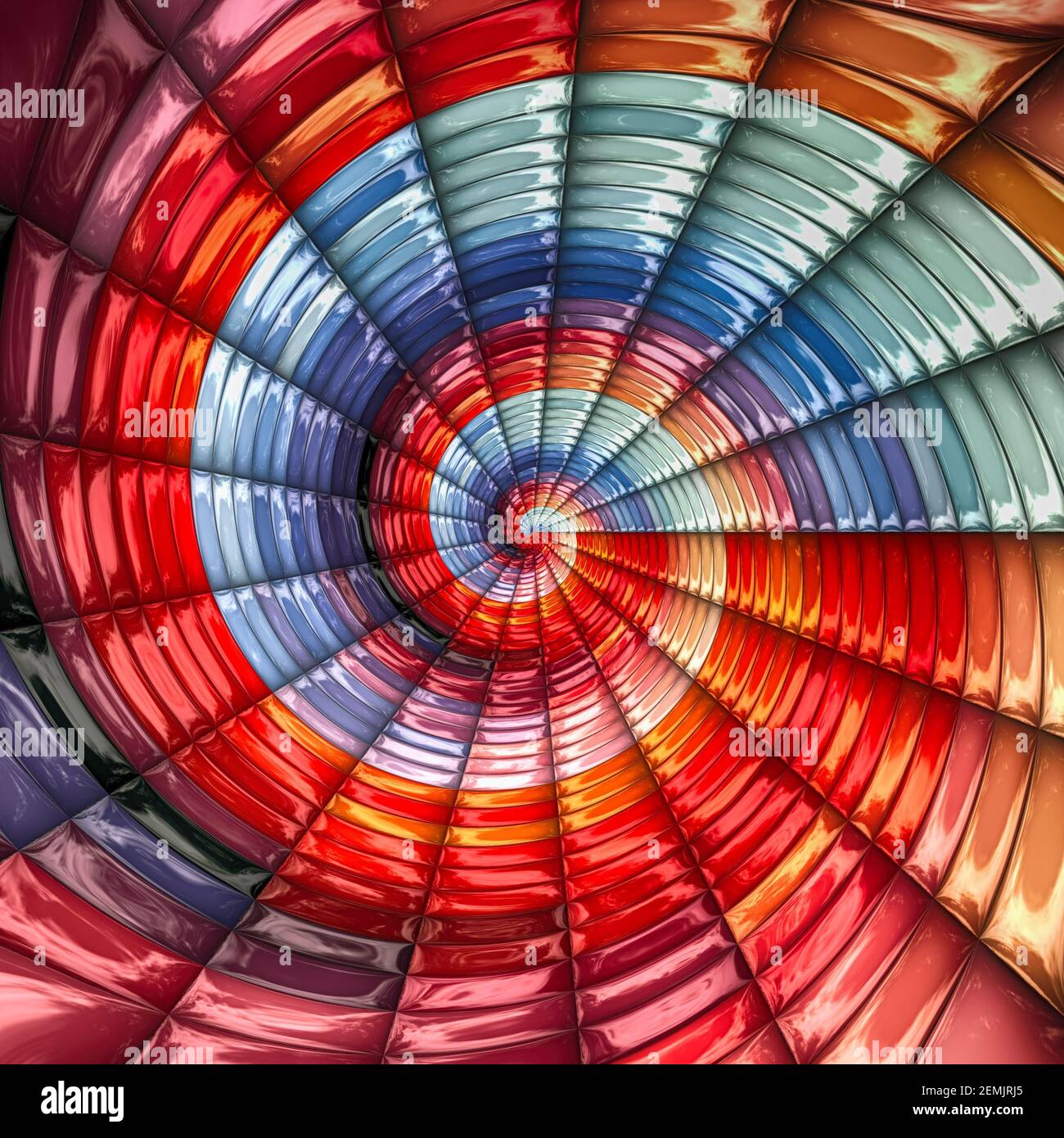 3D render background template with colorful puff pixels mosaic ...