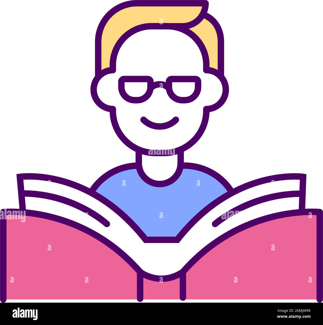 Bookstore caucasian happy Stock Vector Images - Alamy