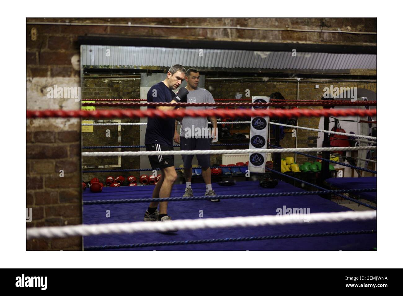 Boxing training for Richard Sharp at Fitzroy Lodge on Lambeth road in ...