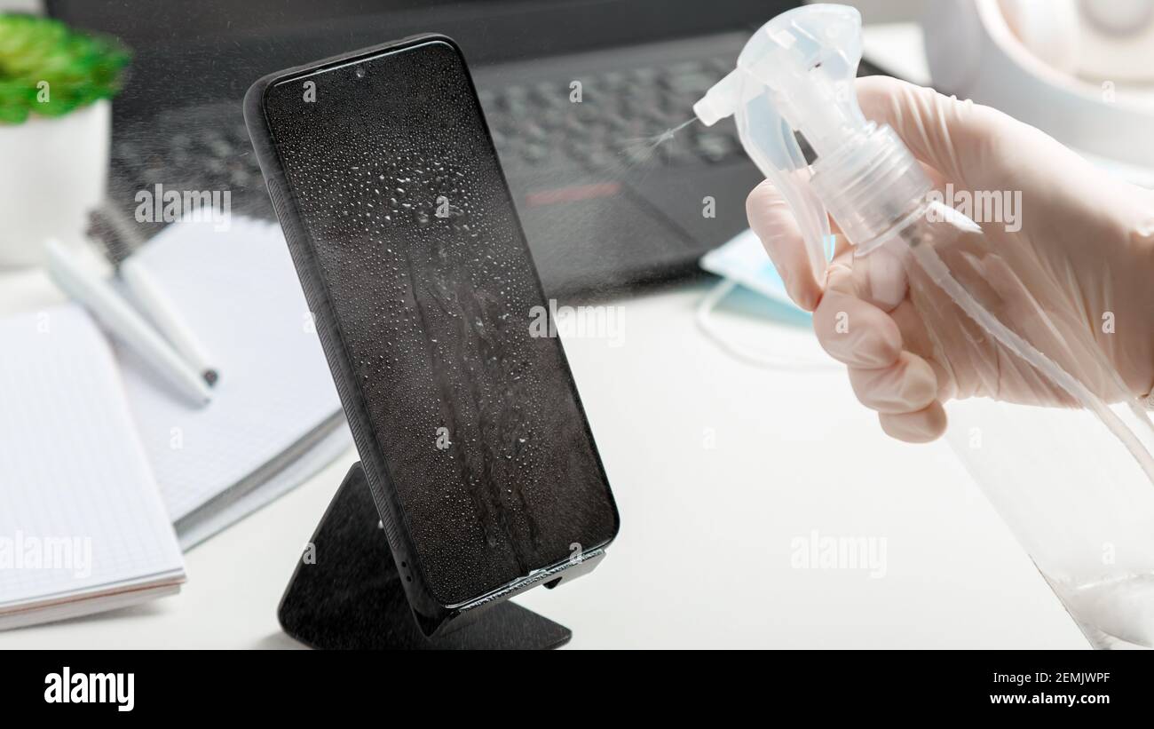 Keyboard clean gloves hi-res stock photography and images - Alamy