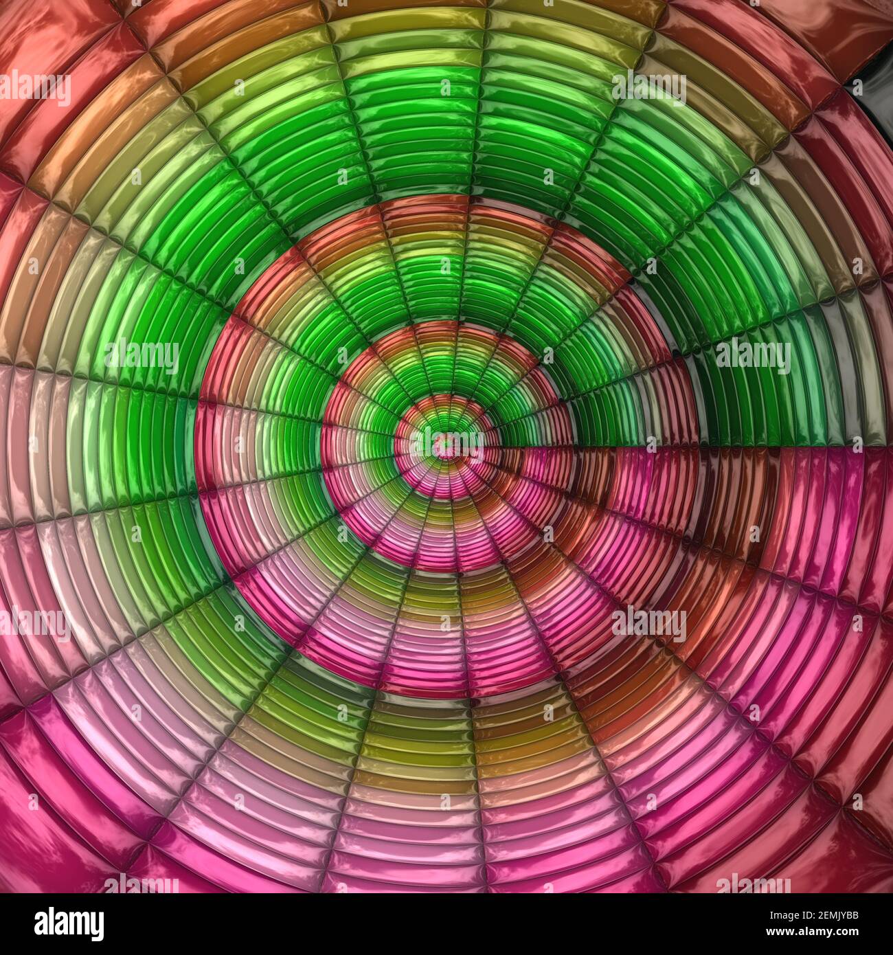 3D render background template with colorful puff pixels mosaic ...