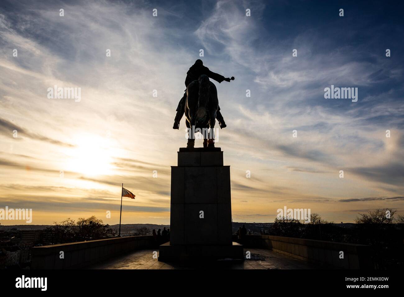 Staute of Jan Zizka is placed on Vitkov where is included of national ...